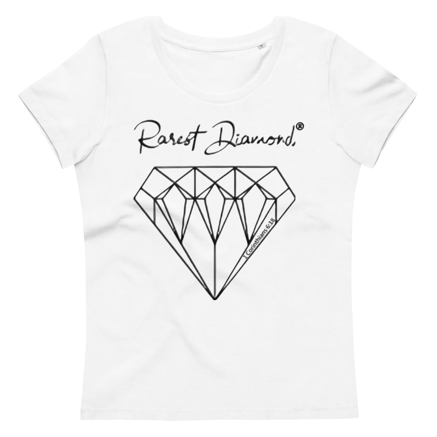Women's Fitted Eco White Diamond Tee – RAREST DIAMOND®