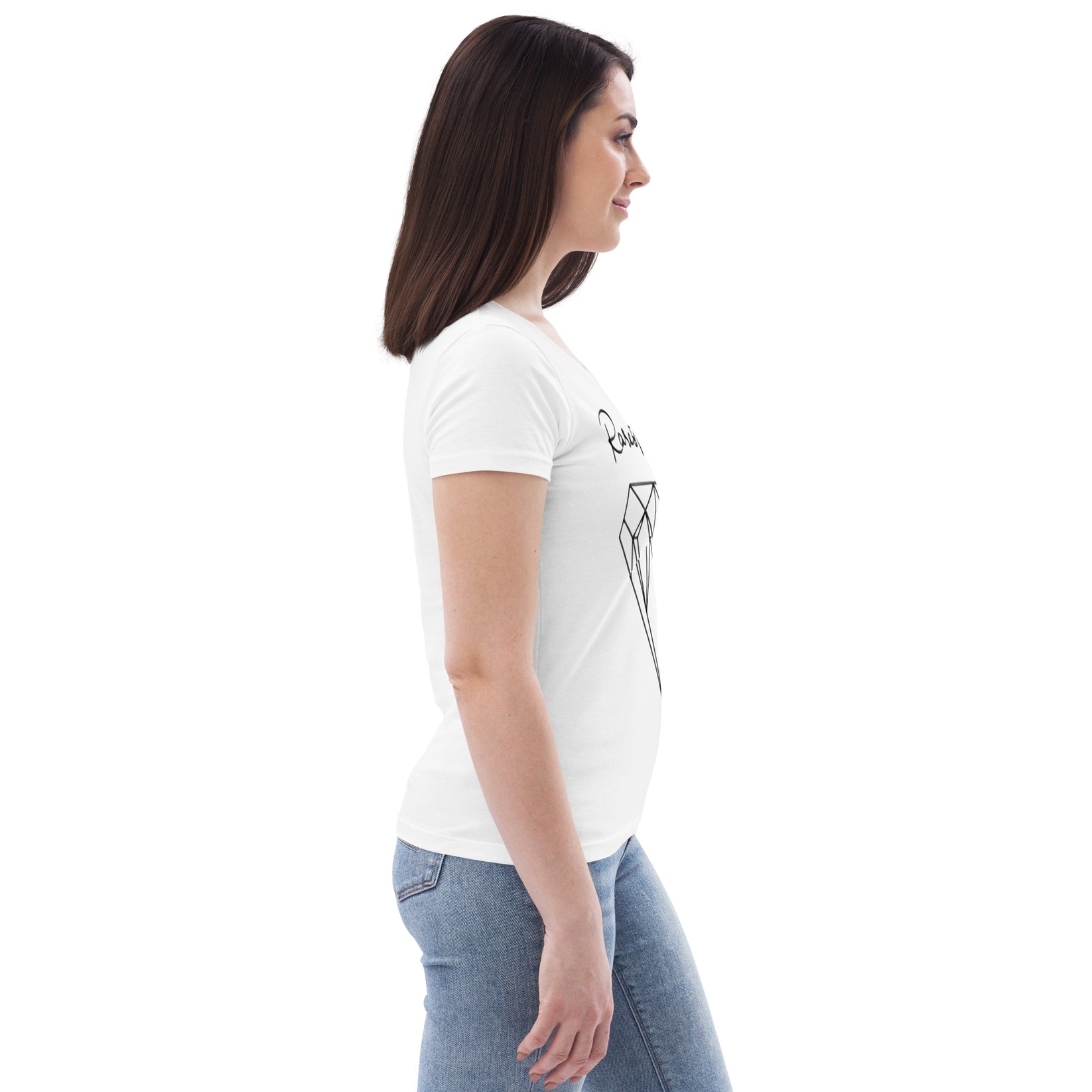Women's Fitted Eco White Diamond Tee – RAREST DIAMOND®